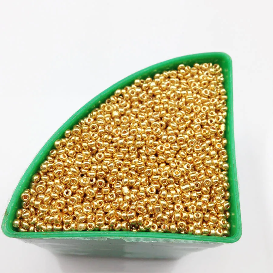 16g 2mm Gold & Silver Plated Round Seed Beads - Czech Glass Spacer ...