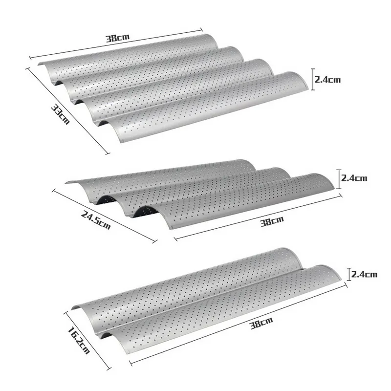 French Bread Mold Wave Baking Tray with 2/3/4 Groove Waves for Baguette ...