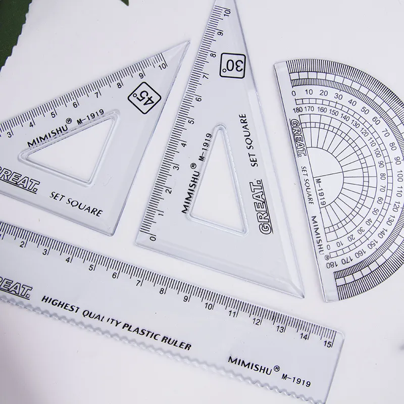 DHgate.com:High-Quality 4-Piece Plastic Triangle Ruler Set for Students ...