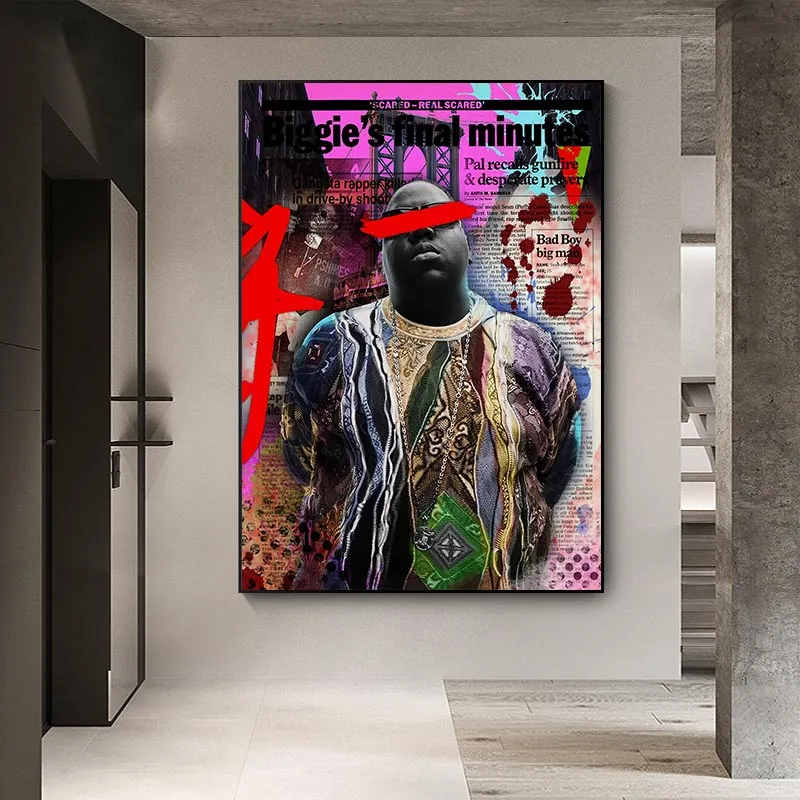 Famous Singer Biggie Smalls Canvas Poster Poppa Rap Hip Hop Picture ...