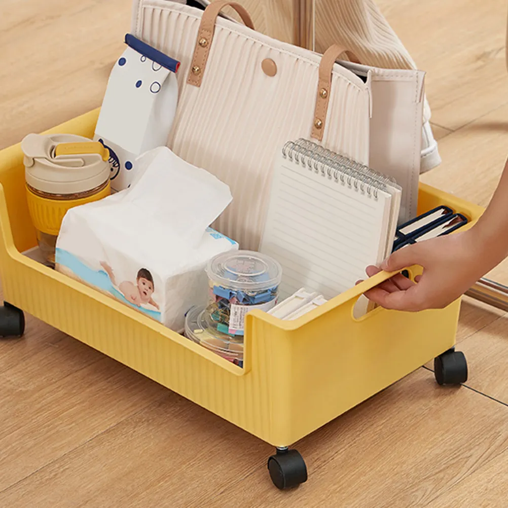 Stackable Rolling Utility Cart Plastic Storage Bins with Wheels and ...