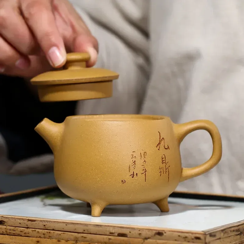 Authentic Yixing Teapot: Handmade Purple Clay Tea Kettle, Raw Ore Green ...