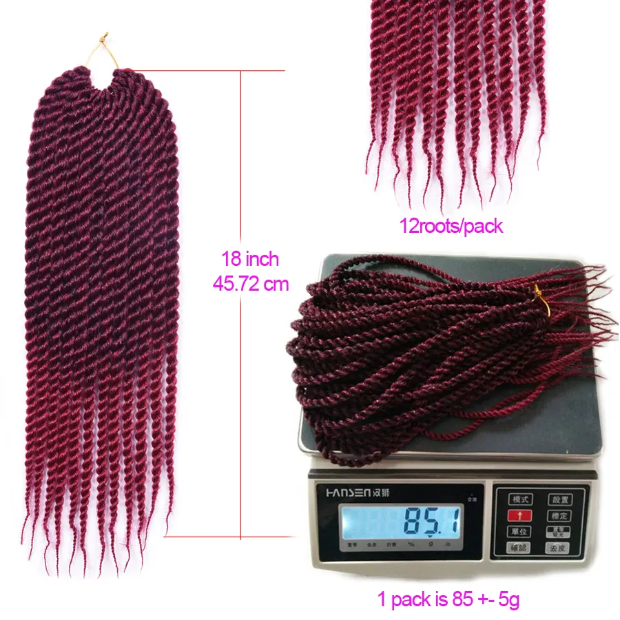 DHgate.com:12"/18" 18Roots/Pack Senegalese Twist Crochet Hair ...