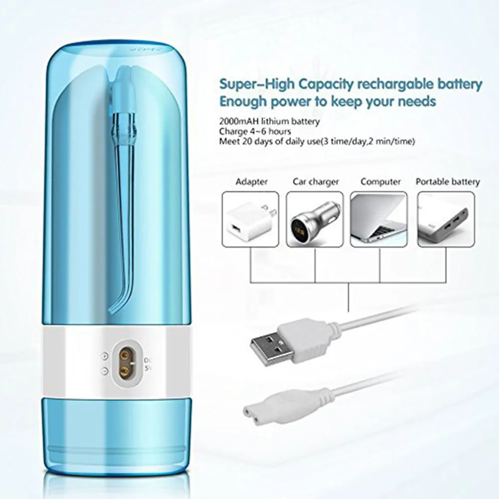 DHgate.com:USB-Rechargeable Oral Irrigator - Electric Dental Flosser with 5 Jet Tips and 200ML ...