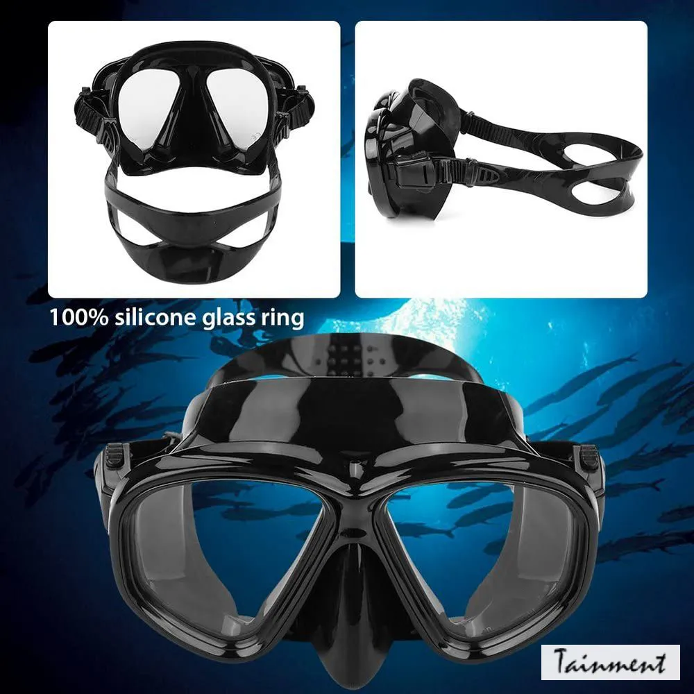 Silicone Skirt 3-Lens Panoramic Scuba Diving Mask with Anti-Fog Coating ...