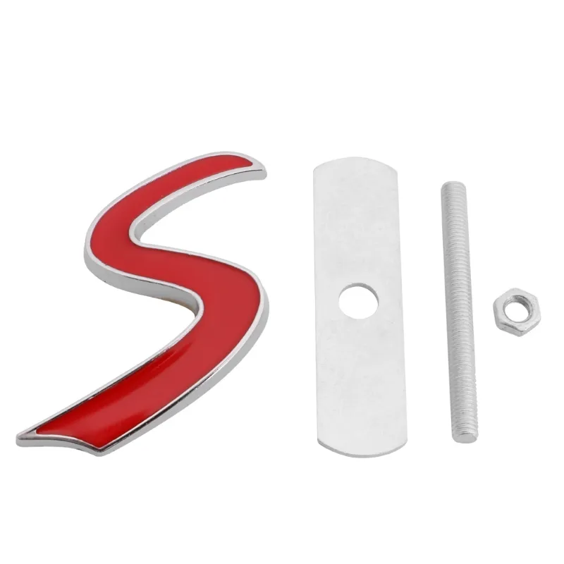 Emblem Car Grill Badges: 3D Metal 'S' Front Grille Decal For Vehicle ...