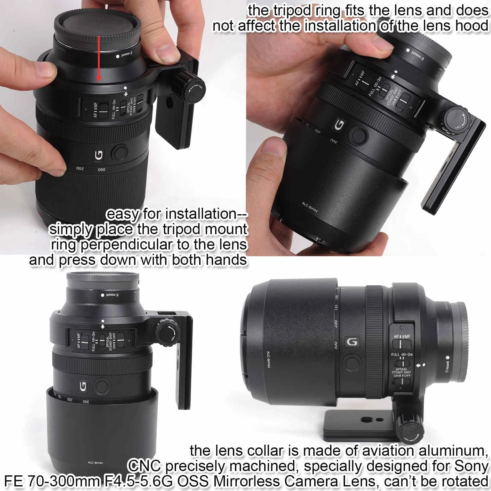 iShoot Lens Collar Tripod Mount Ring for Sony FE 70-300mm F4.5-5.6G OSS ...