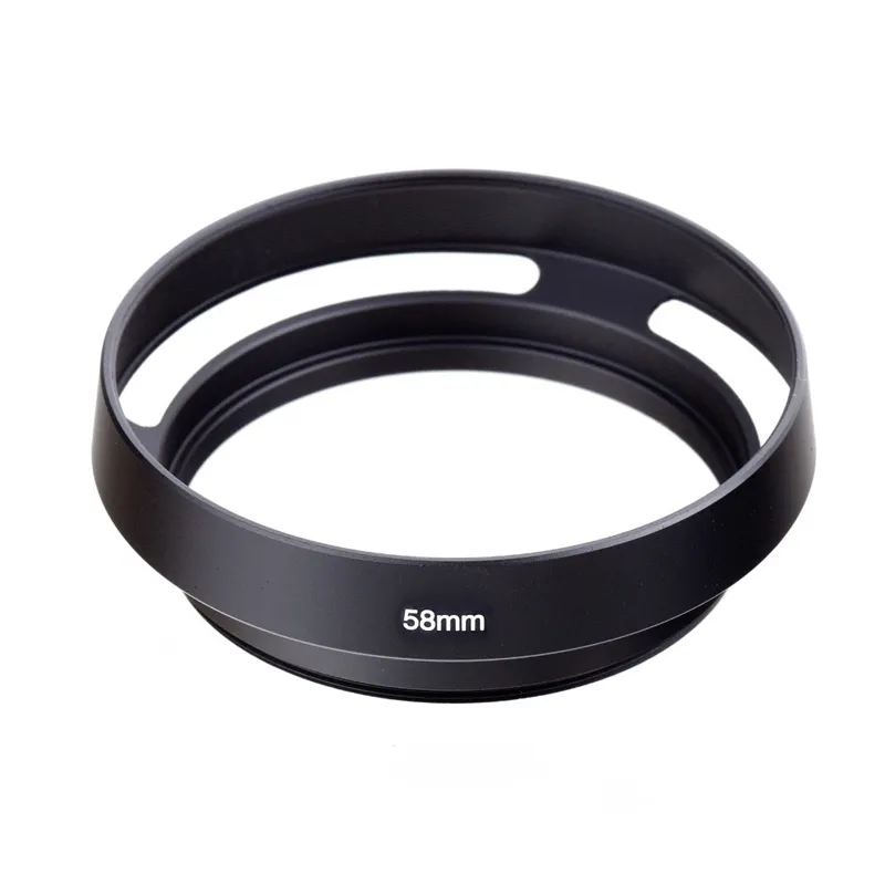 DHgate.com:10pcs/lot 40.5 43 46 49 52 55 58 62 67mm Black Vented Curved Metal camera lens Hood ...