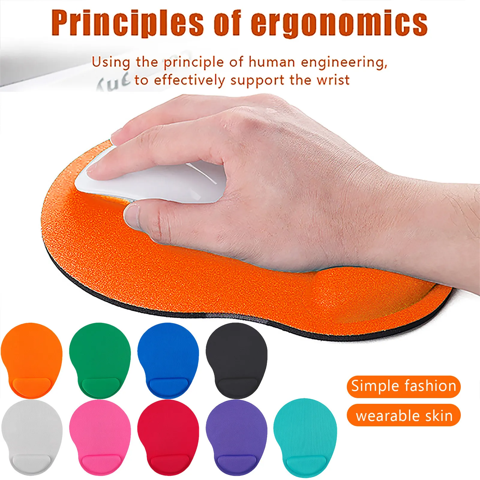 Silicone Gaming Mouse Pad With Wrist Support, Soft Solid Color Wrist ...