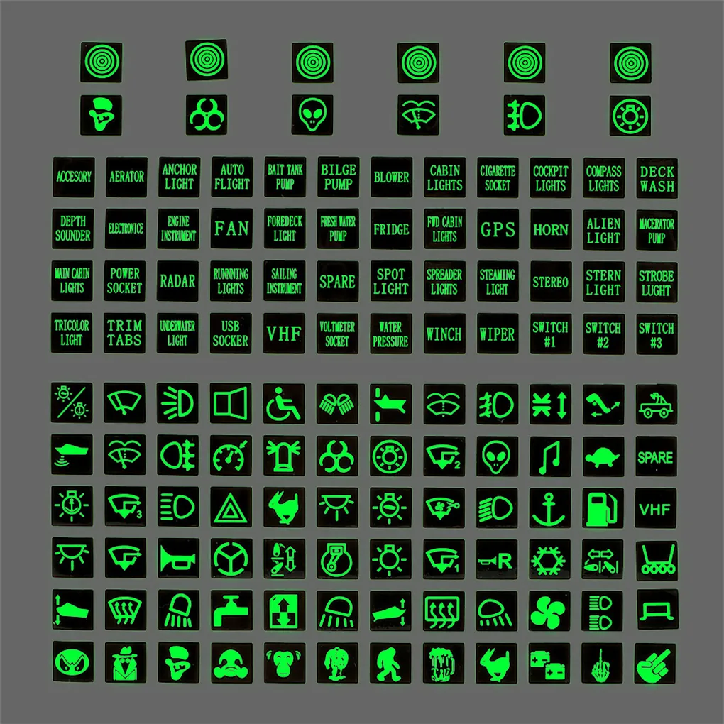 120 Sticker Rocker Switch Label Decal Circuit Panel Luminous Sticker ...