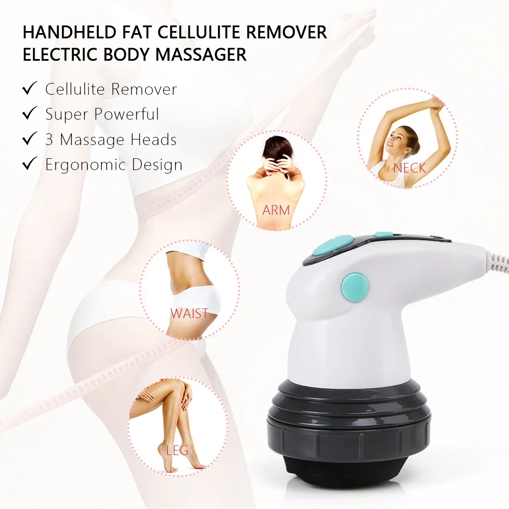 Body Massager Handheld Fat Cellulite Remover with 3 Massage Heads ...