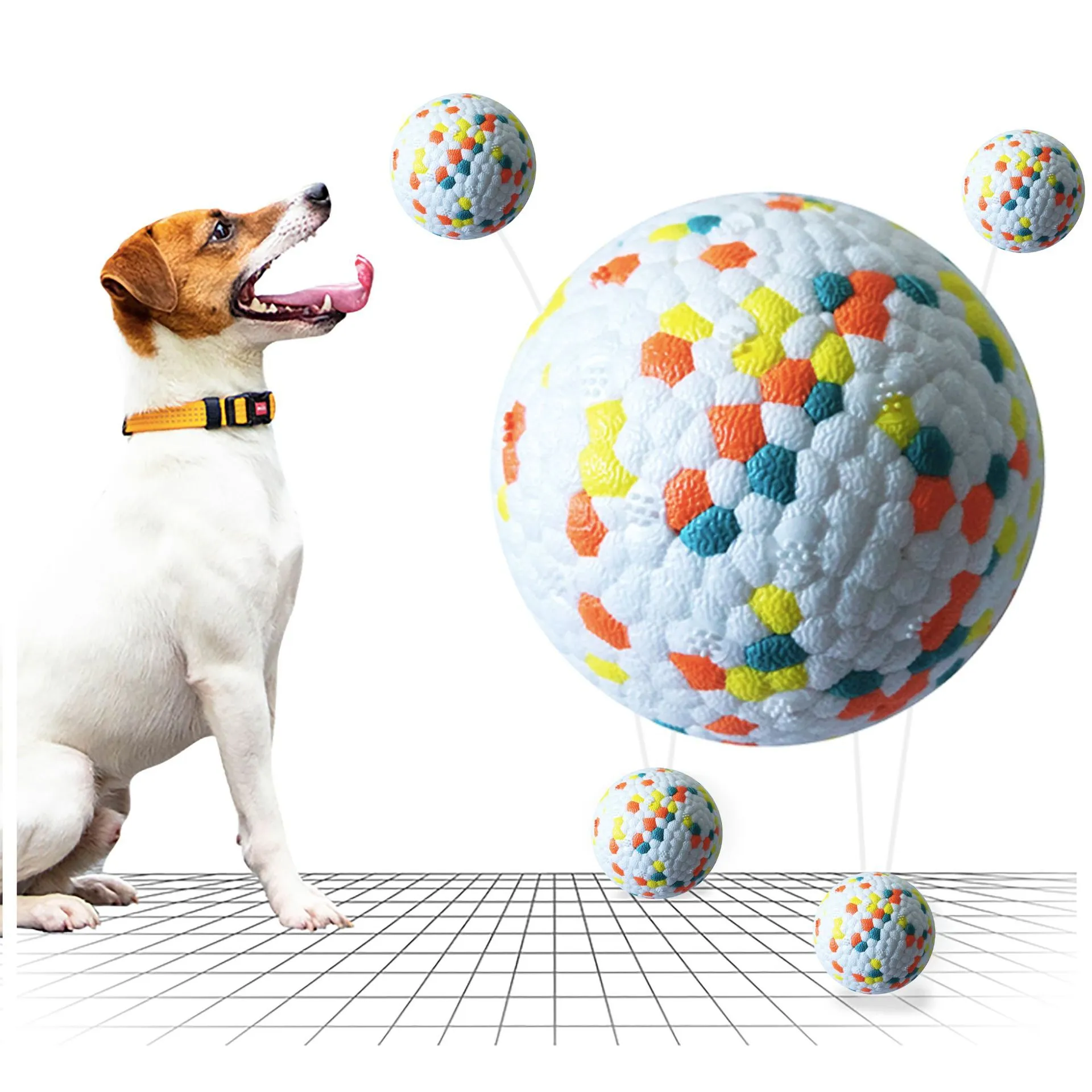 Indestructible Interactive Dog Toy Ball, Ultra-Tough Bite-Resistant ...