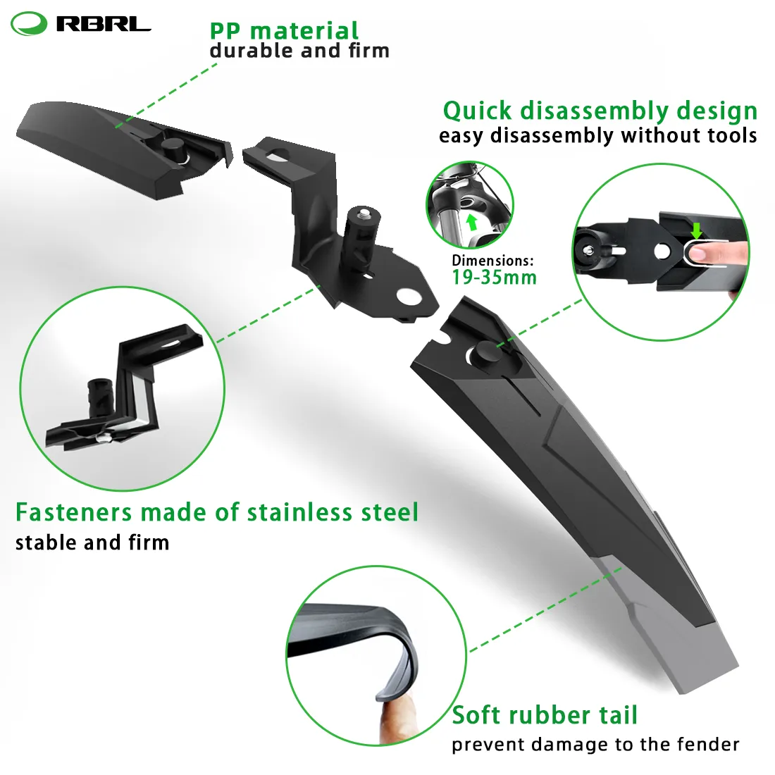 Adjustable Mountain Bike MTB Mudguard Set - Universal Fit, Quick ...