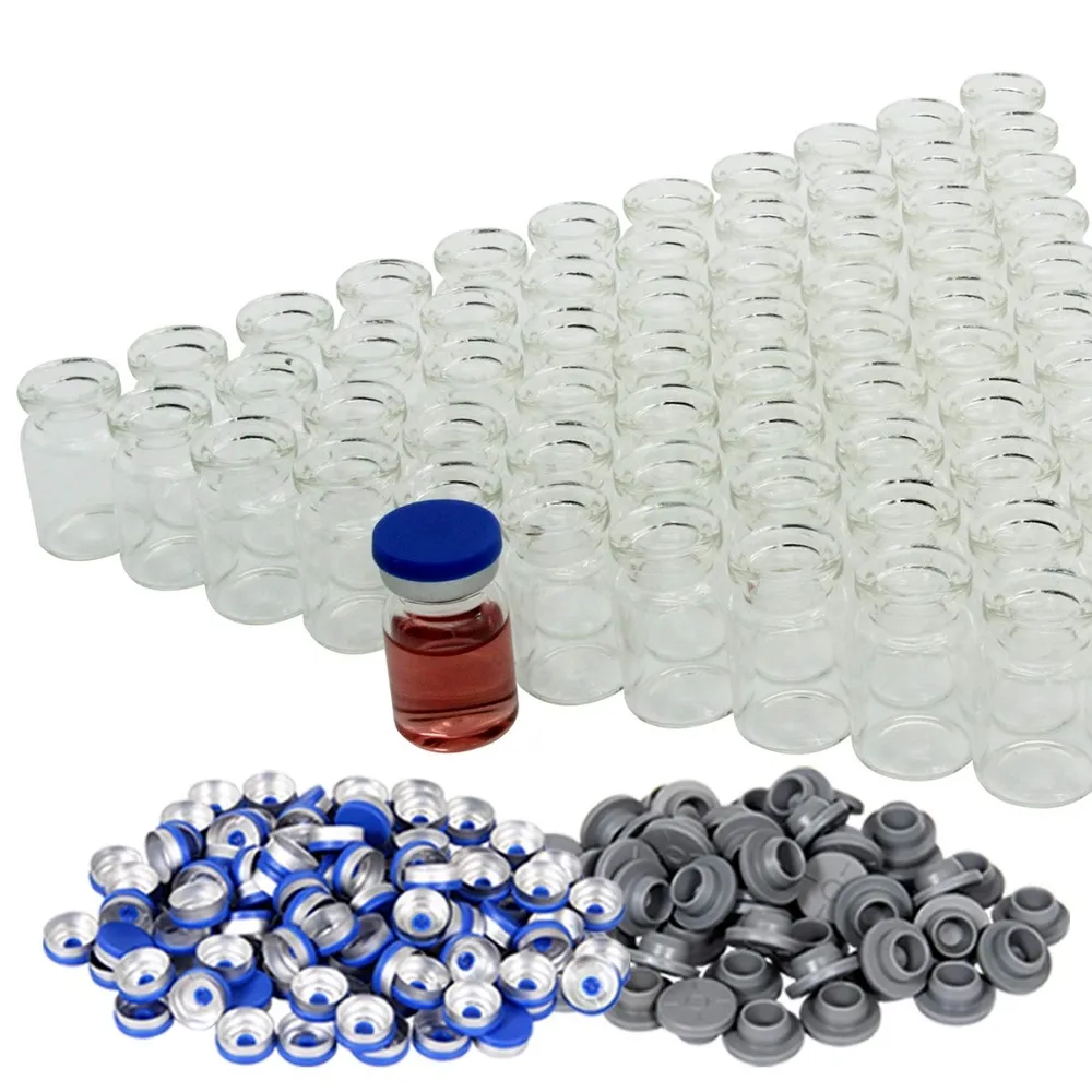 Small Glass Vials - 5ml Clear Glass Headspace Vials with Plastic ...