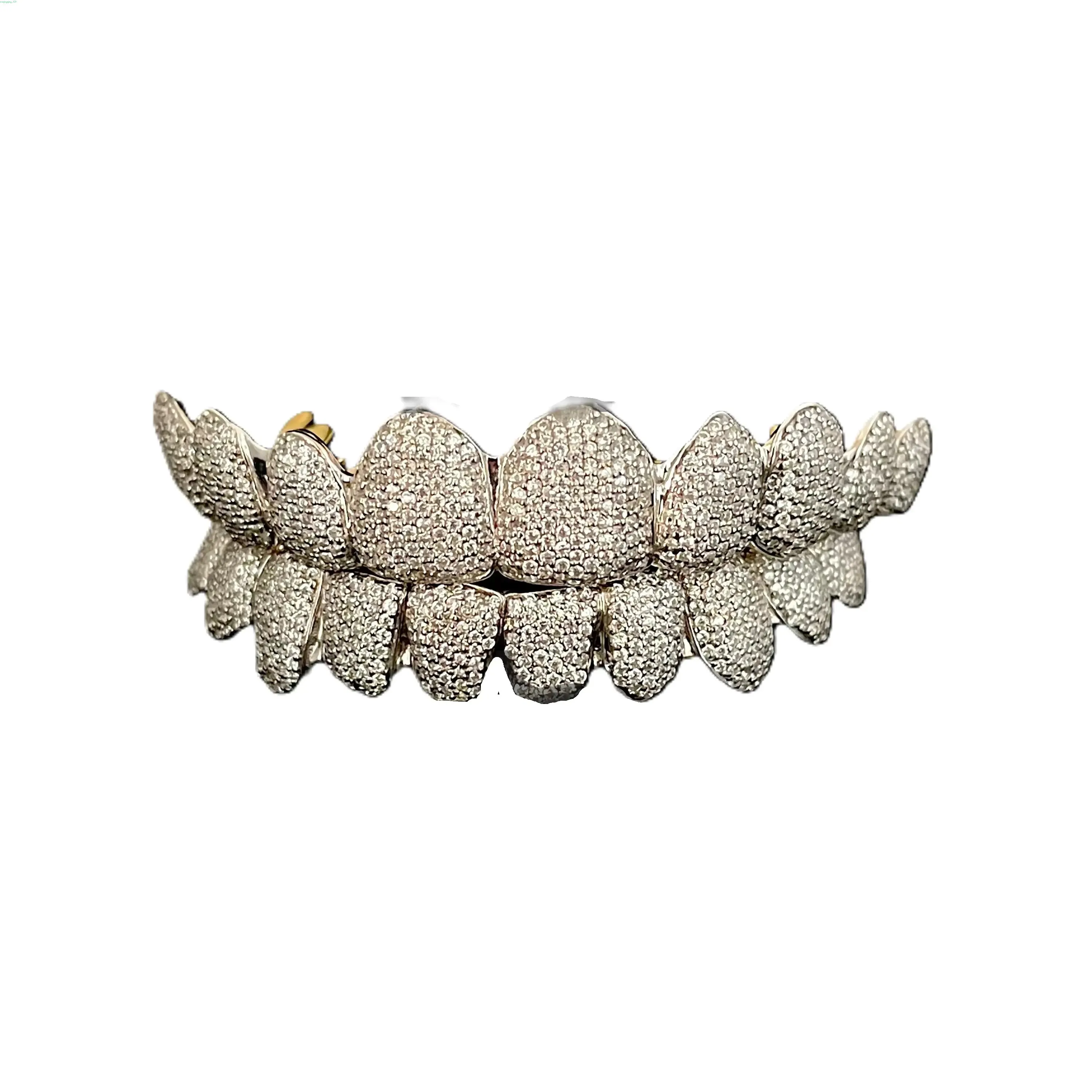 Top Quality 10k Gold Grill with Vvs Moissanite Dia Out, Fancy Style ...