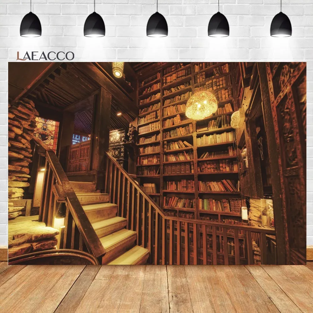 Vintage Photo Backdrop: Spooky Scene Setter With Bookshelf, Skull ...