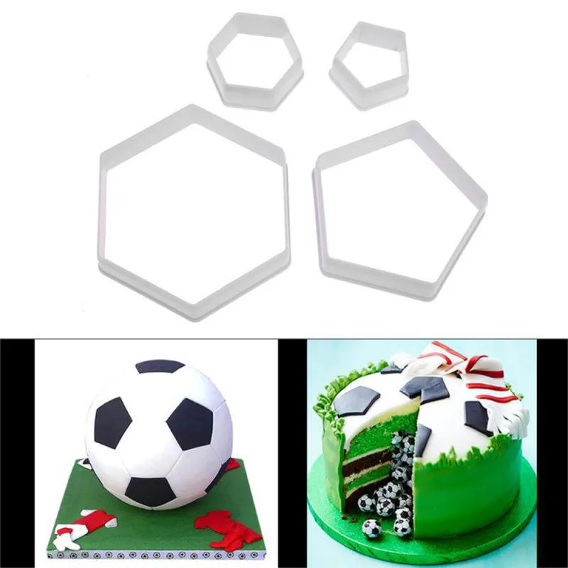 Football Cookie Cutters Soccer Ball Shape Fondant Cake Mold Embosser ...