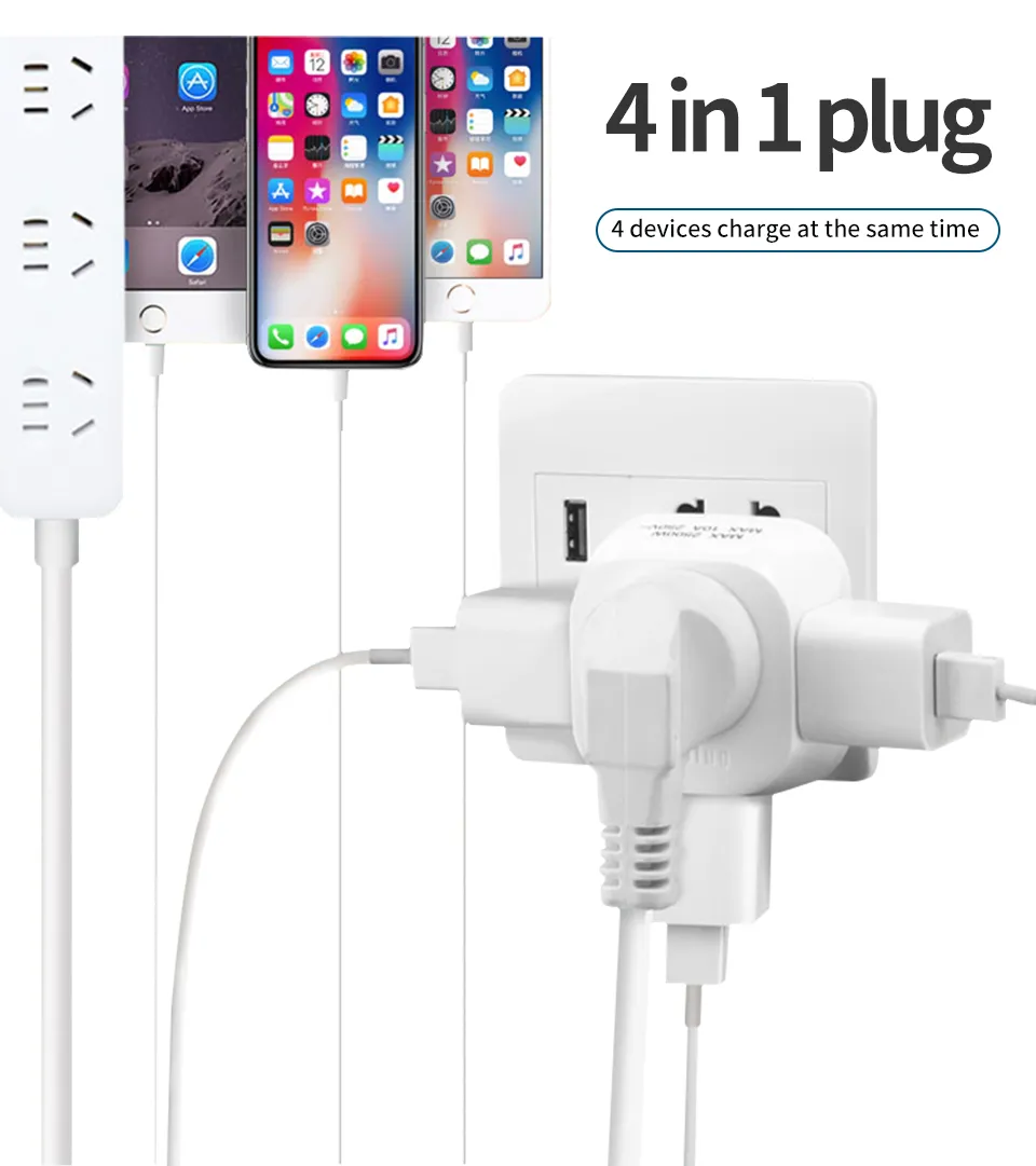 AU Adapter US To AU Plug, 4 In 1 Electric Power Socket, Lightweight ...