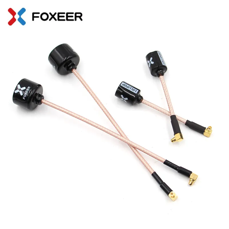 Foxeer Lollipop V3 Micro 3 RHCP Angle MMCX Antenna 120mm 63mm 5.8GHz 2.5dBi Black FPV Racing Drone Antenna