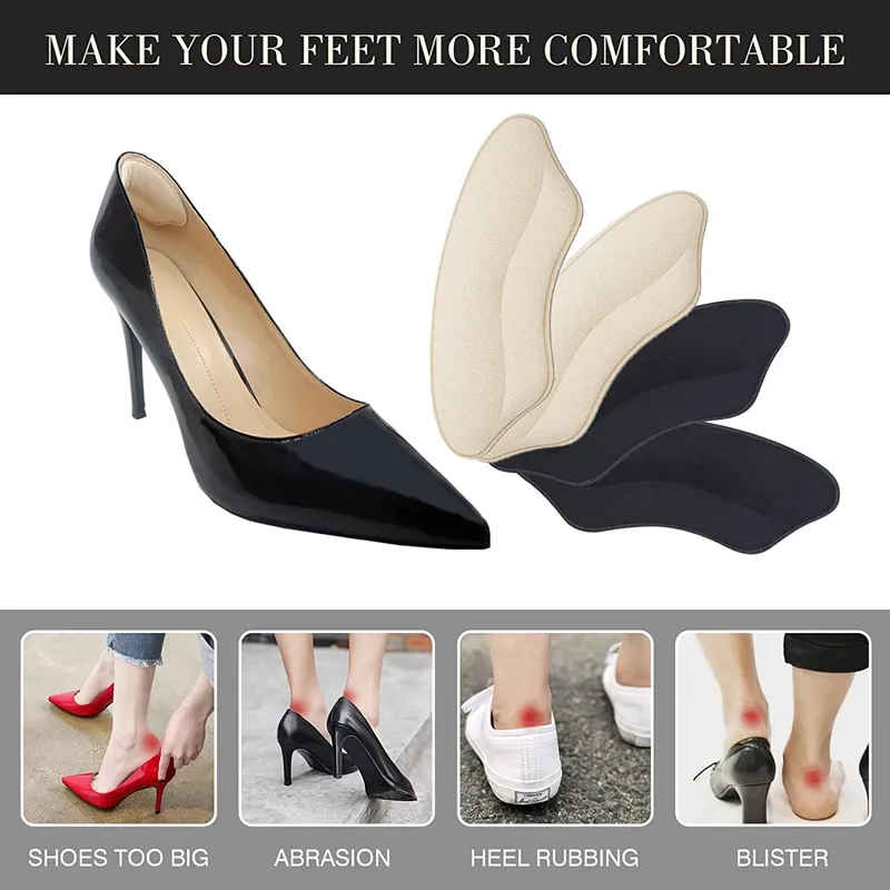 Women Shoe Inserts for Heels Gel Pad Adhesive Heel Liners Pain Relief ...
