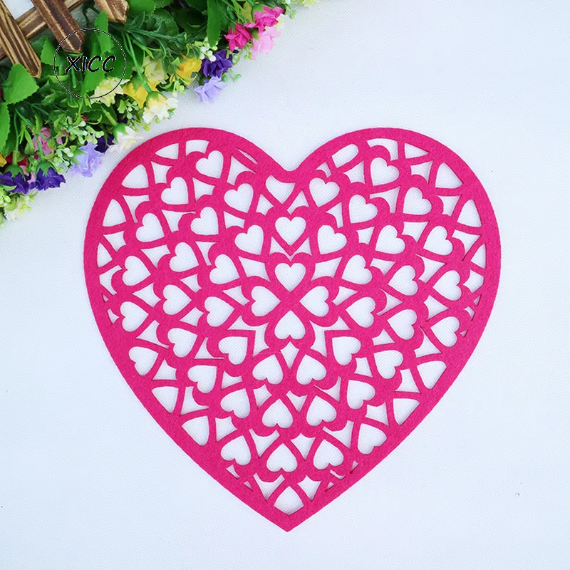 Warm Family Love Felt DIY Home Ornament Heart Hollow Nonwoven Stickers ...