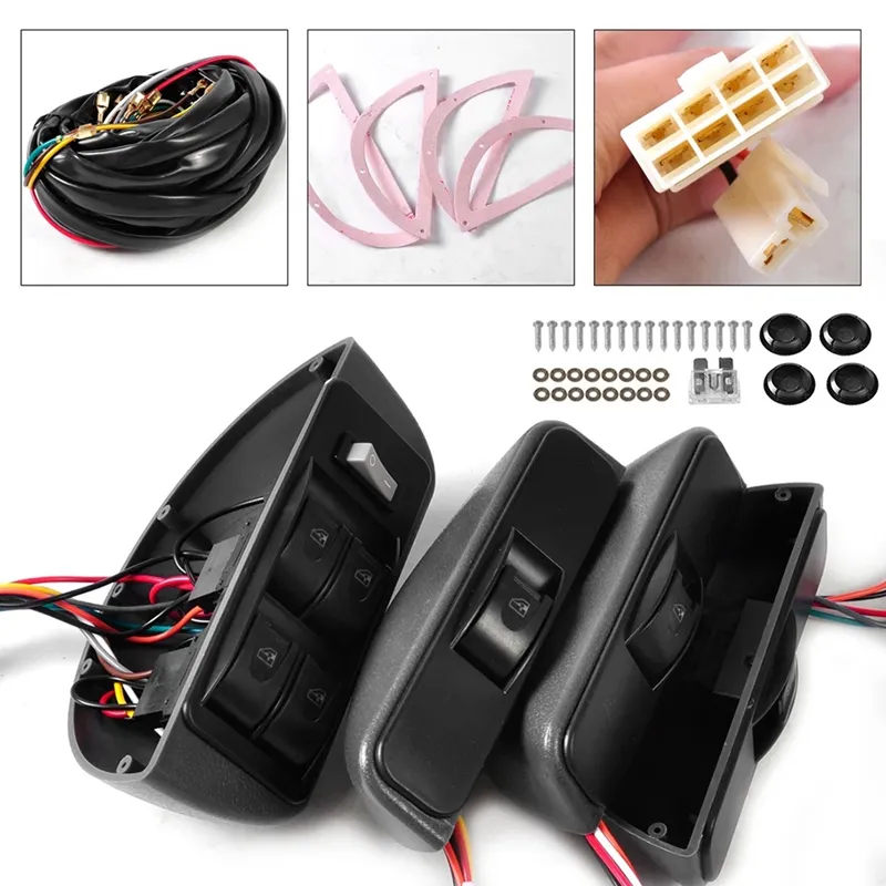 Universal 4-Door Power Window Switch Kit - Crescent Design, 12V Car ...