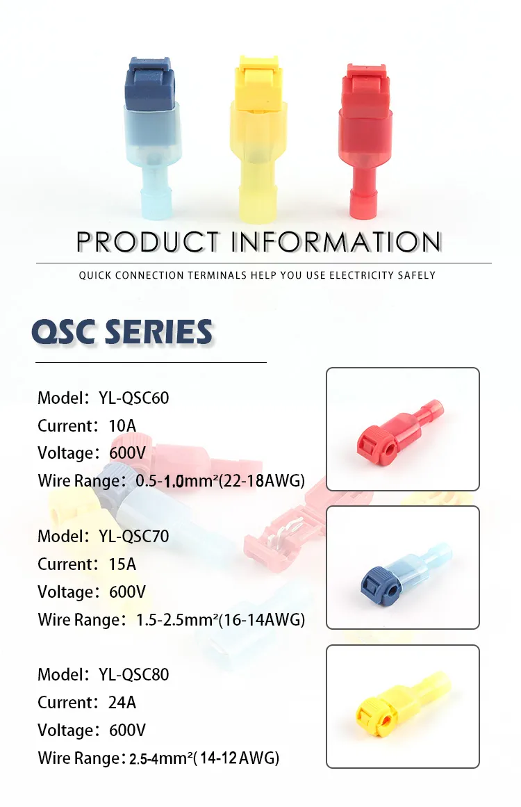 T-Shaped Quick Splice Lock electrical terminal kit for 0.5-4mm² Wire ...