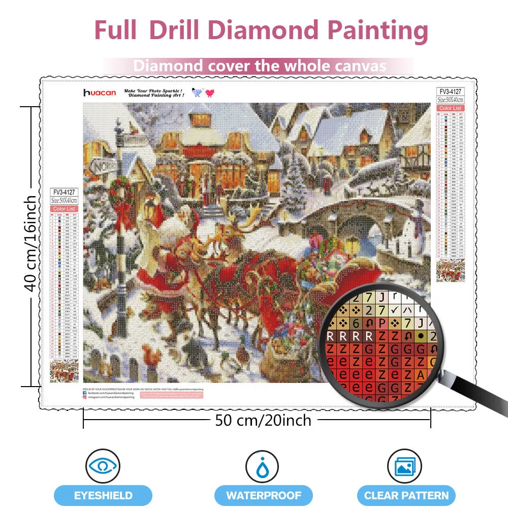 DIY 5D Diamond Painting Christmas Tree Kit - Winter Town Landscape ...