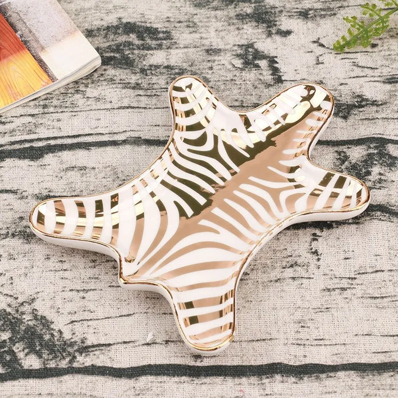 DHgate.com:2024 Handcrafted Gold Tiger Skin Ceramic Dish & Zebra ...