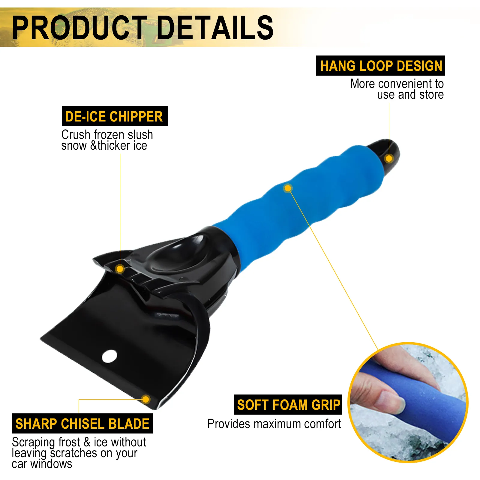 DHgate.com:Ice Scraper Snow Shovel, Car Windshield Ice Removal Tool for ...