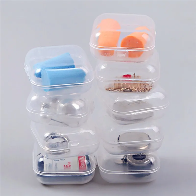 Small Transparent Plastic Jewelry Storage Boxes Square Containers for ...