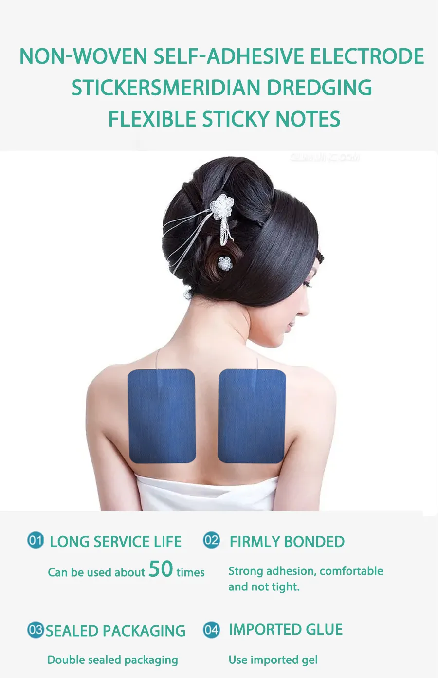 Reusable TENS Unit Electrode Pads - Self Adhesive Silicone Gel Patches ...