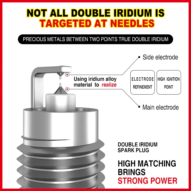 4 DOUBLE IRIDIUM Spark Plug D-3588 FOR 3588 ILFR6A SK20HR11 VKH20 ...