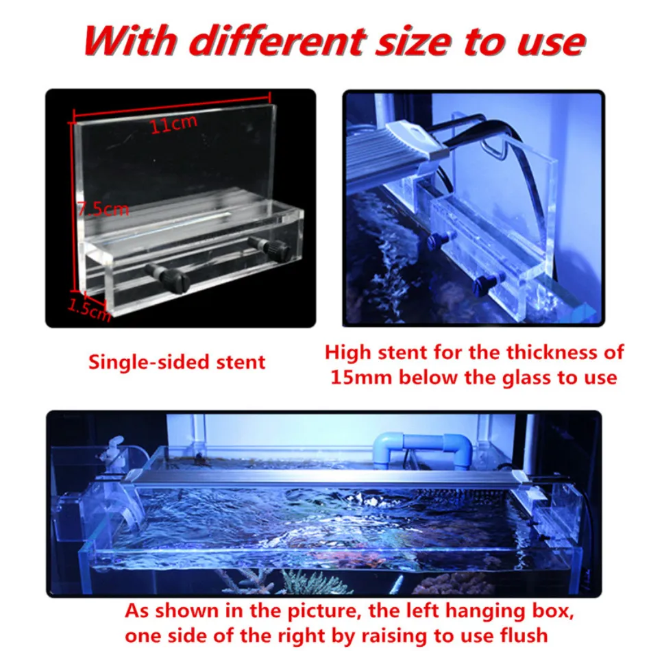 Acrylic Fish Tank Cover Holder, Clear Clip-On Support Bracket, Light ...