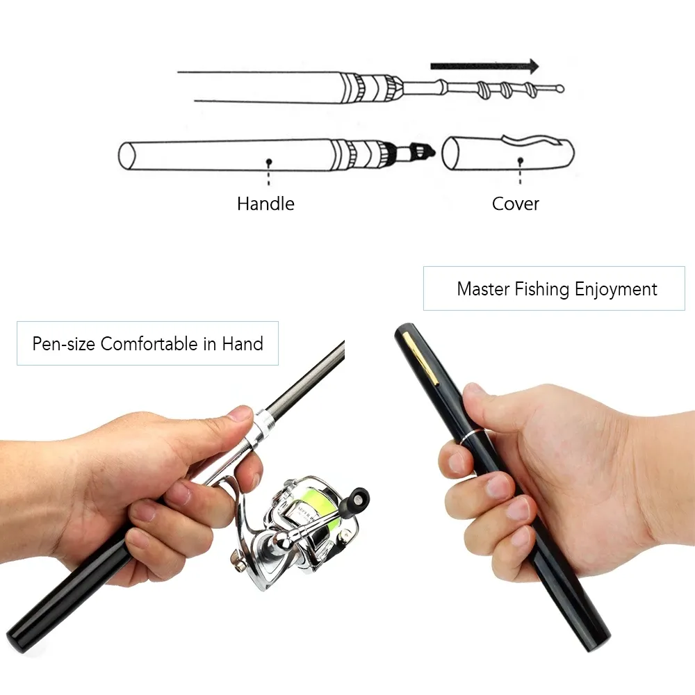1M Portable Ice Fishing Rod Kit - Aluminum Alloy Rotating Wheel Fishing ...