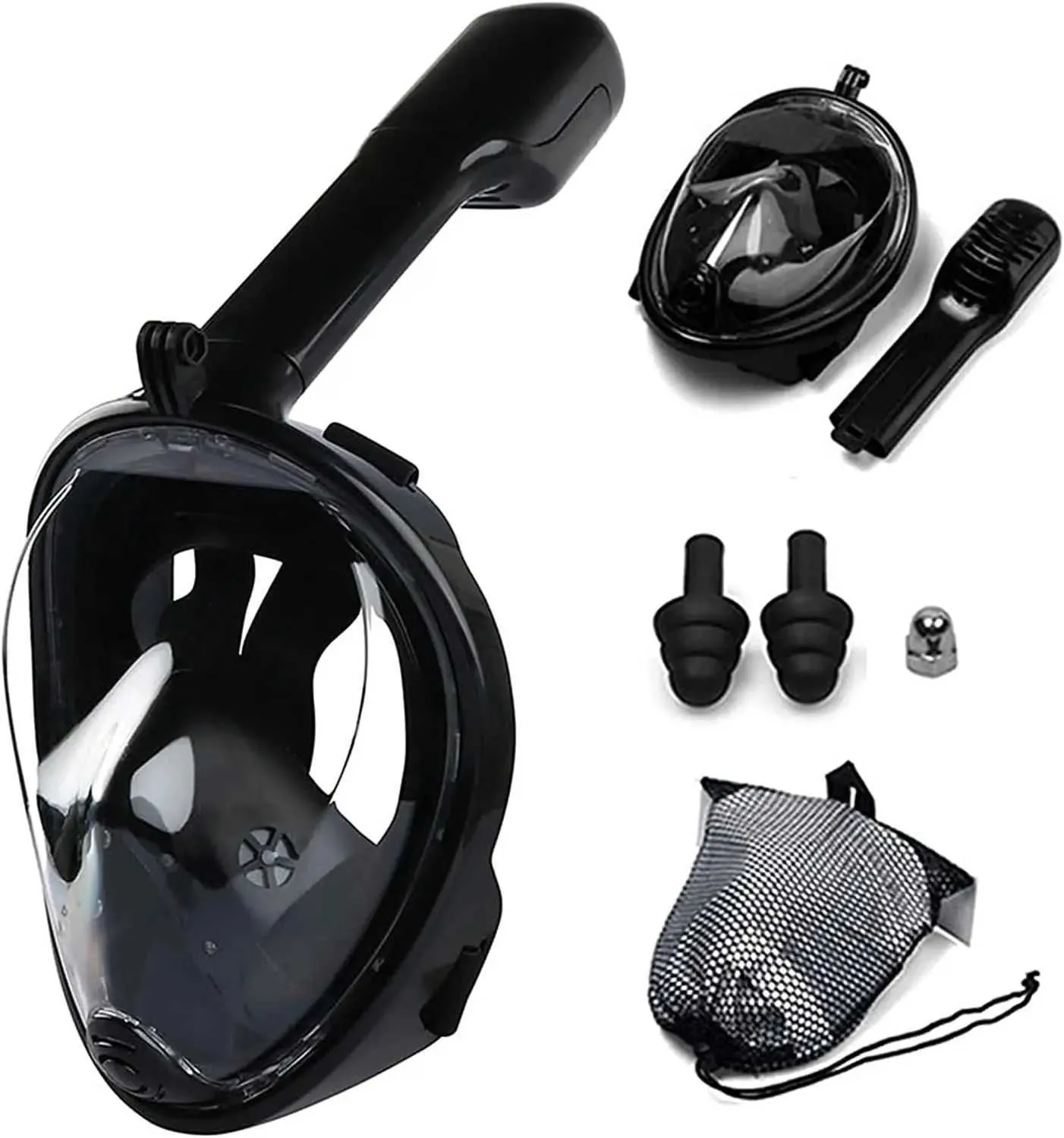 Detachab Camera Full Face Snorkeling Full Face Respirator Mask Wide ...