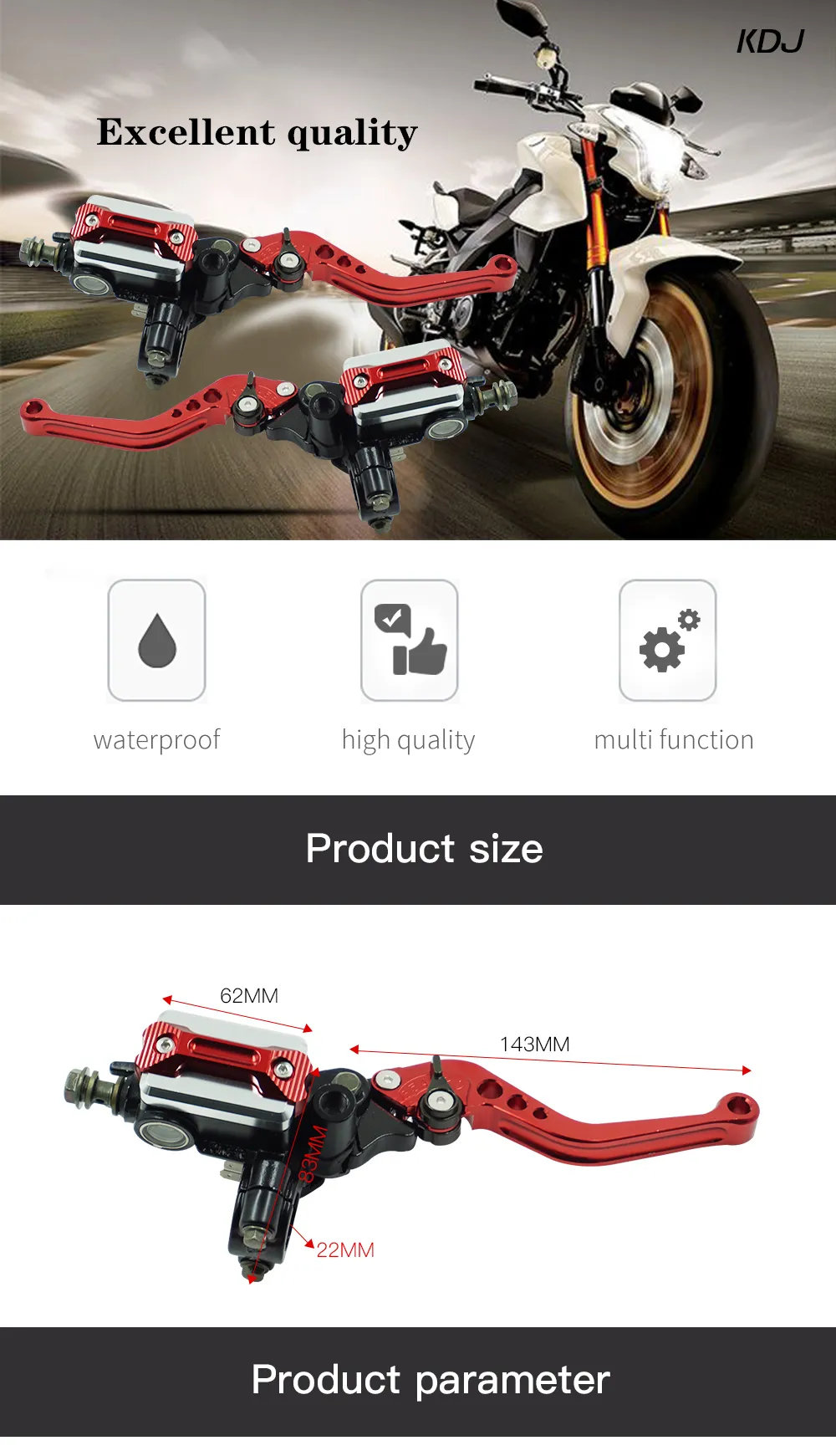 Motorcycle Handlebars Hydraulic Brake Master Cylinder Clutch Levers Set For Honda, Yamaha ...