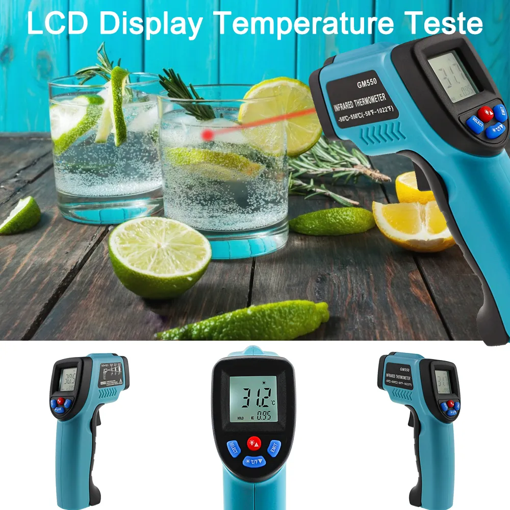 Digital Non-Contact 550C Infrared Thermometer Pyrometer for Boiler ...