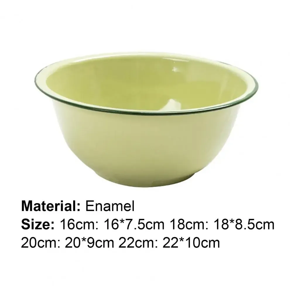 DHgate.com:2024Nostalgic Green Enamel Bowl - Thickened Salad Pasta Soup ...
