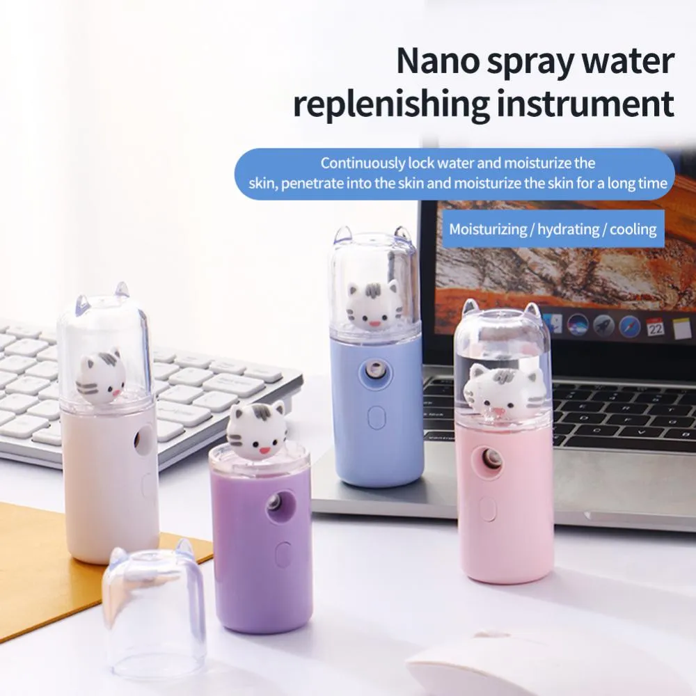 Nano Mist Facial Sprayer USB Rechargeable Humidifier Beauty Instrument ...