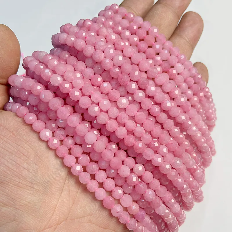 Natural 6MM Rose Quartz Chalcedony Angelite Cat Eye Spacer Stone Beads ...