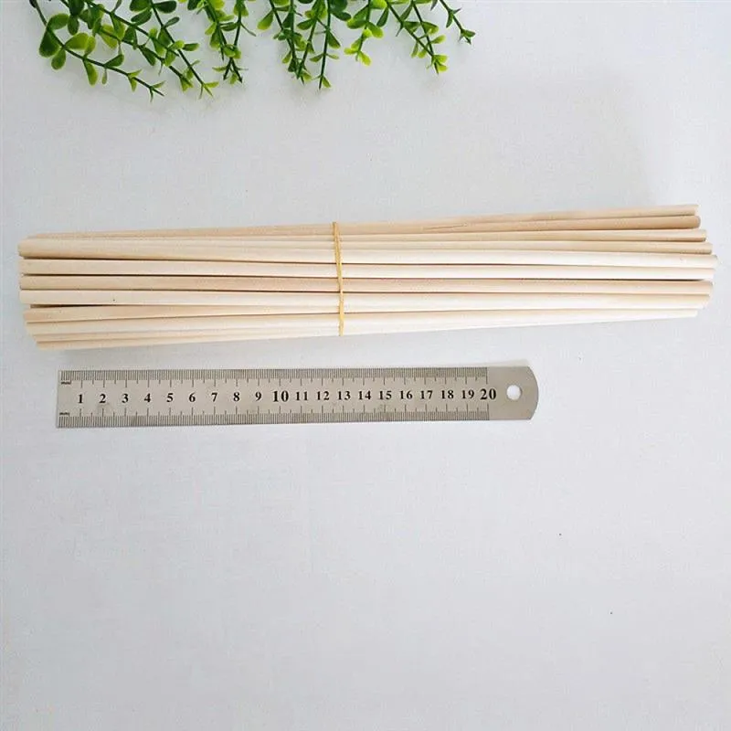Round Wooden Stick 300mm Long DIY Wood Handmade 3/5/8/10/12/15/18 50mm ...