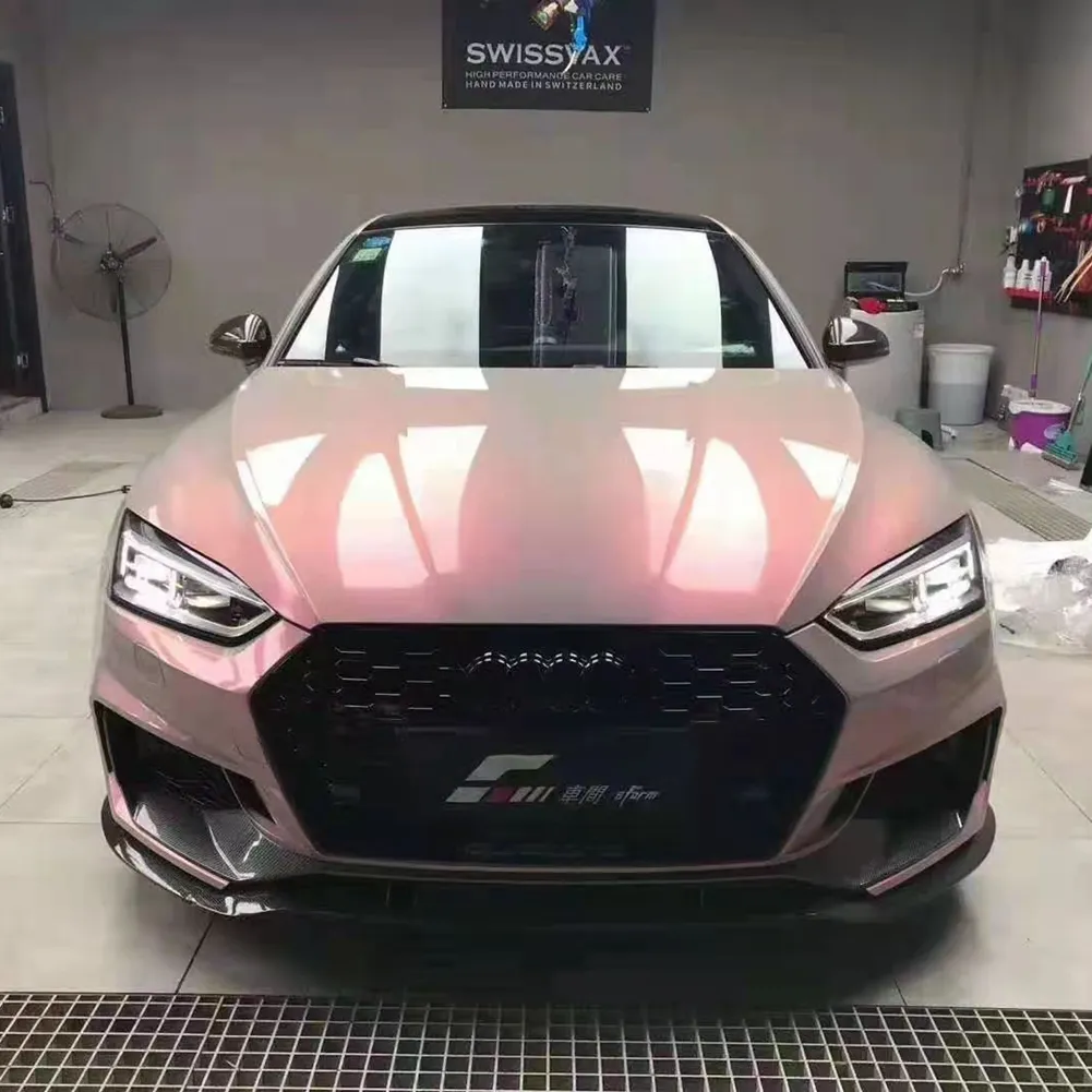 Car Wrap Pink Glossy Vinyl Film: DIY Air Release Pink Car Sticker ...