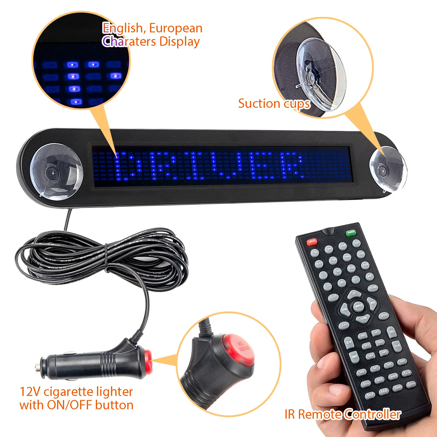 Wholesale 12V Car LED Sign Display Programmable Scrolling Message Board ...