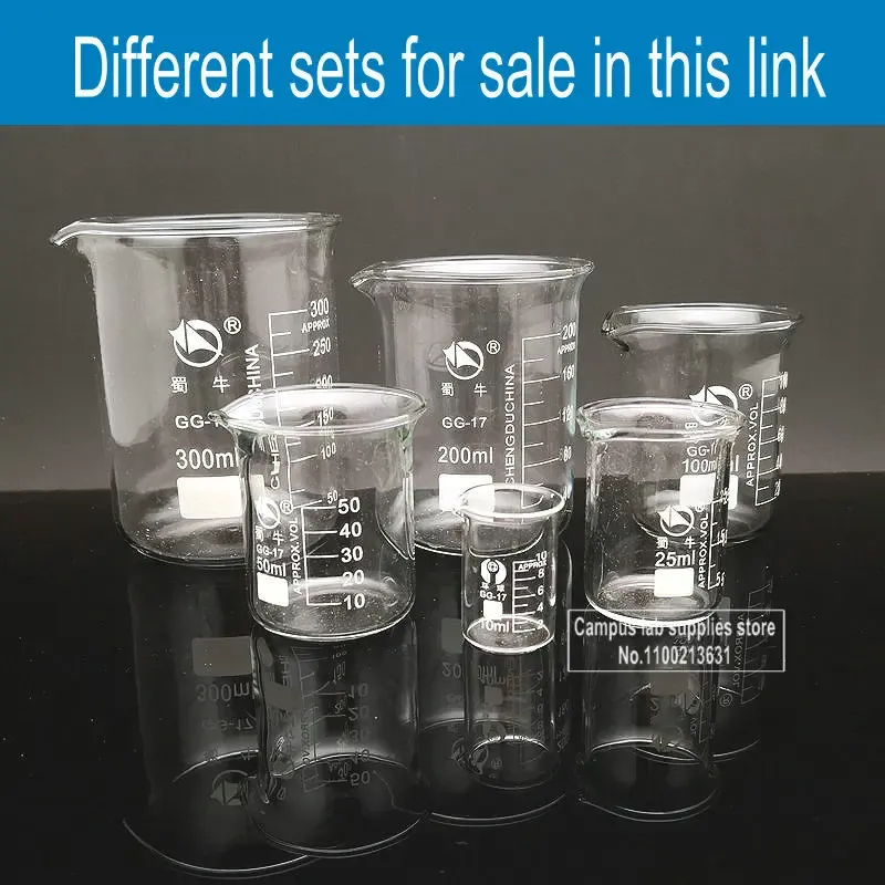 Lab Heat Resistant Scaled Medical Measuring Cup Set For Borosilicate ...