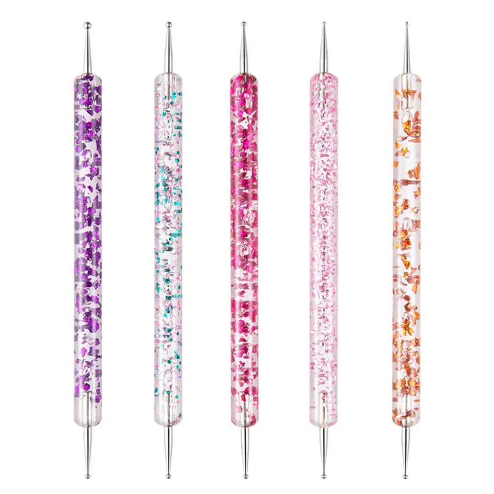 Set Acrylic Dotting Tool UV Gel Painting Nail Dotting Pen Double Head ...