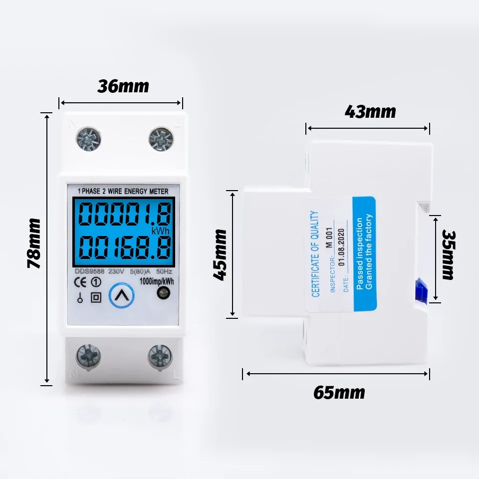 DHgate.com:50A LED Backlit LCD Digital Wattmeter Power Energy Meter Din ...
