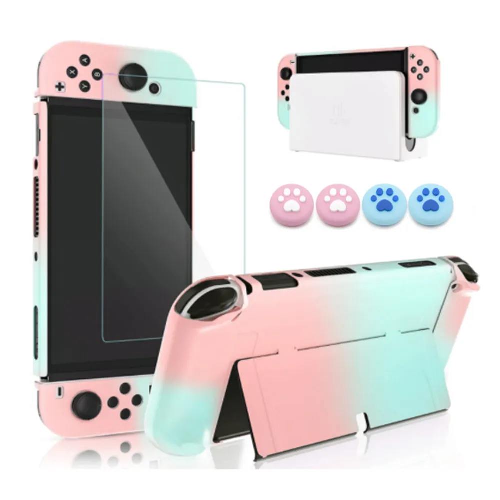 Nintendo Switch OLED Hard Case & Travel Kit: Adjustable Stand, Protective Cover, Glass Screen ...
