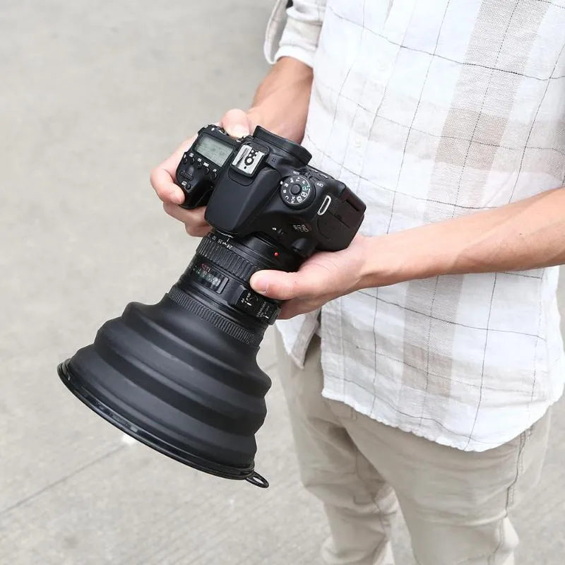 Collapsible Silicone Lens Hood for Cameras and Smartphones, Reflection ...