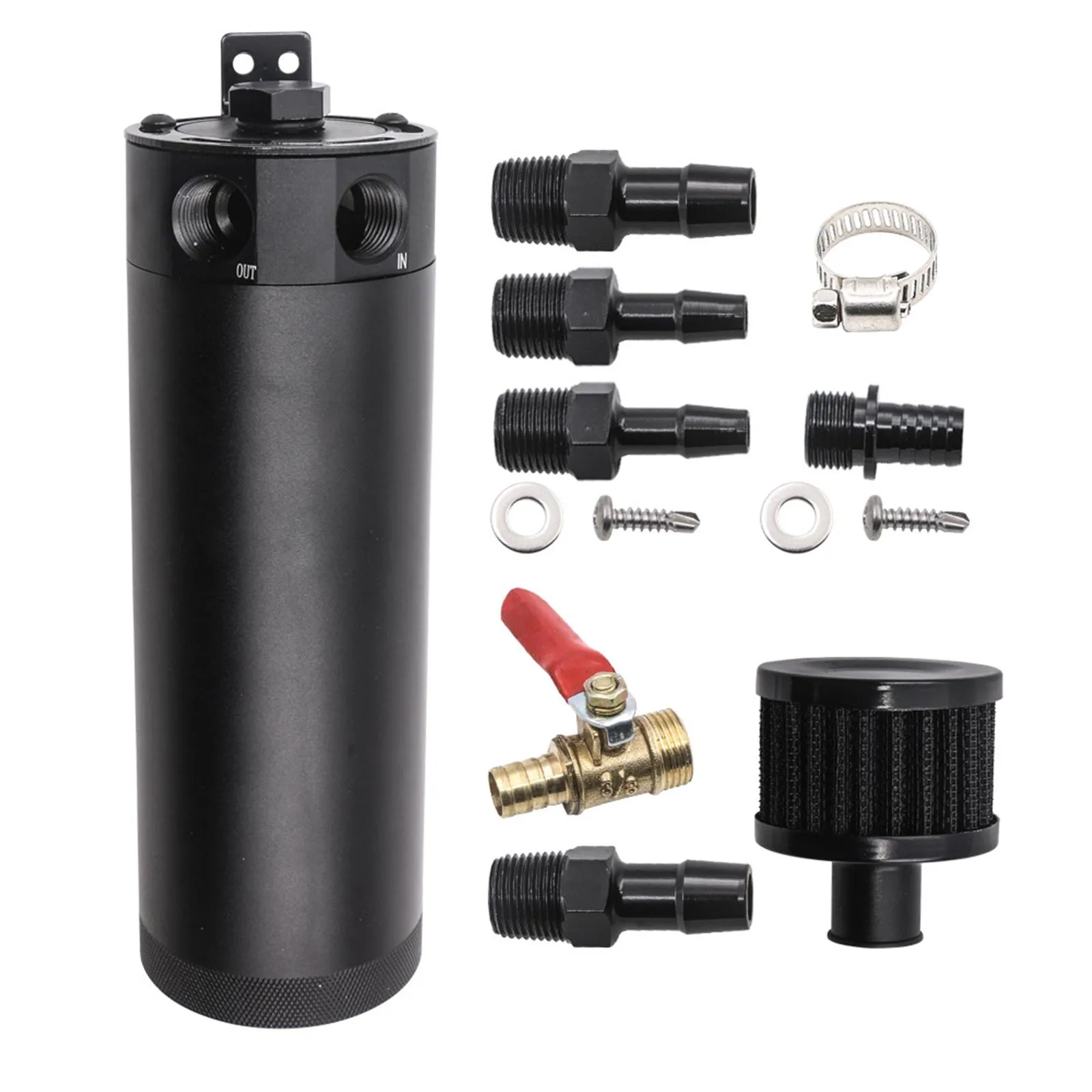 Oil Catch Can Kit: Billet Aluminum 2 Port Engine Oil Separator ...